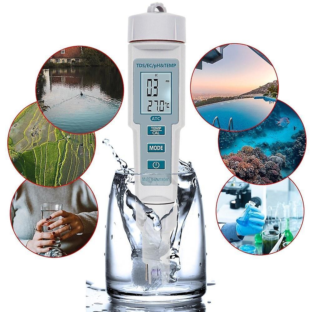 4 In 1 ph/ec/tds/temp meter water quality test high accuracy measure ...