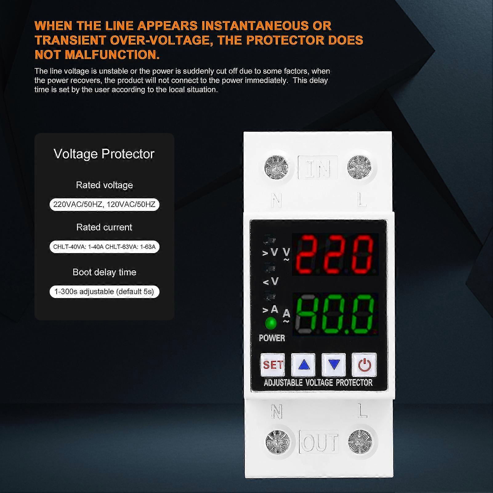 Dual Display Adjustable Voltage Protector Intelligent Over-voltage ...
