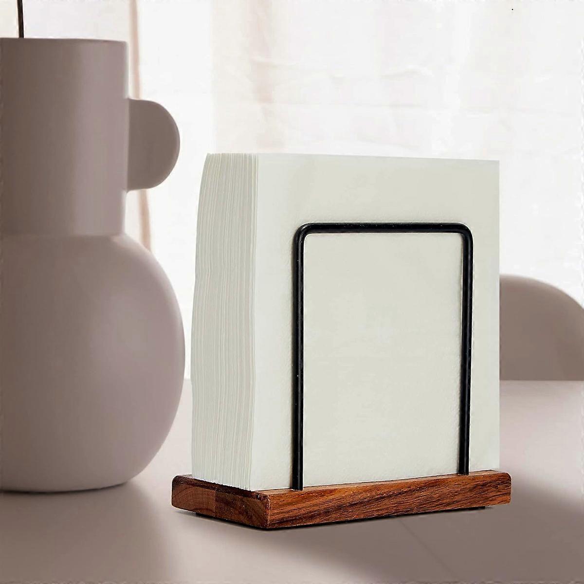 Wood Napkins Holder with Metal Wire, Standing Napkin Holder | Fruugo UK