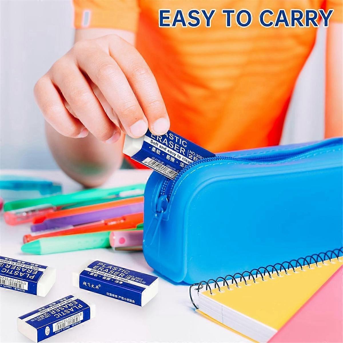 12 Pack Pencil Erasers, White Erasers for School, Art Erasers for Kids ...