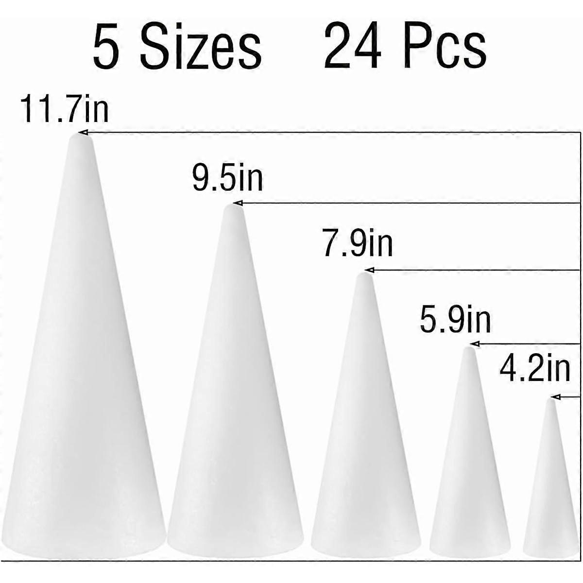 24Pack Craft Foam Cones, Foam Tree Cones, Cones Shaped Foam for Arts ...
