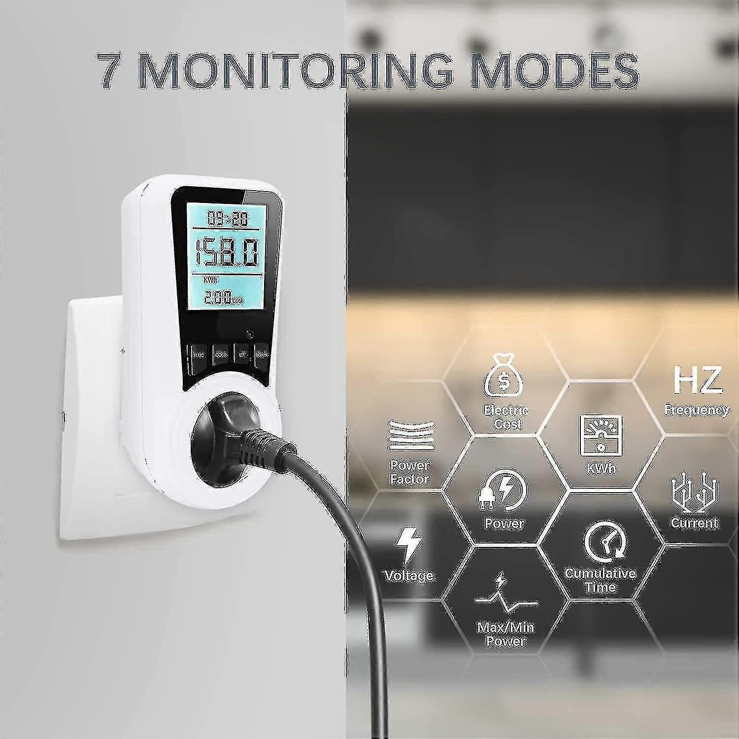 Electricity Meter For Socket Electricity Meter, 16a Energy Cost Meter, Electricity Consumption ...