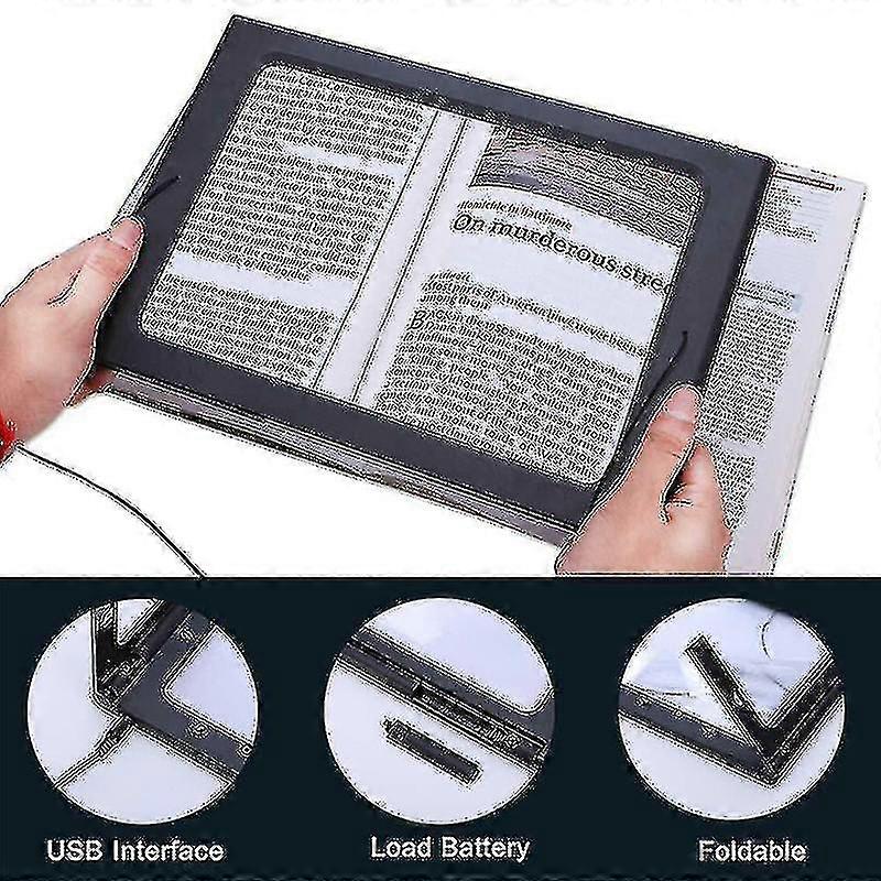 Usb Large Magnifying Glass Hands Free Reading Magnifier With Led Light ...
