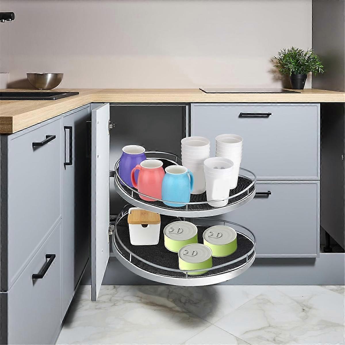 2 Pcs Lazy Shelf Liner Circle Kitchen Liners Non Adhesive Kitchen ...