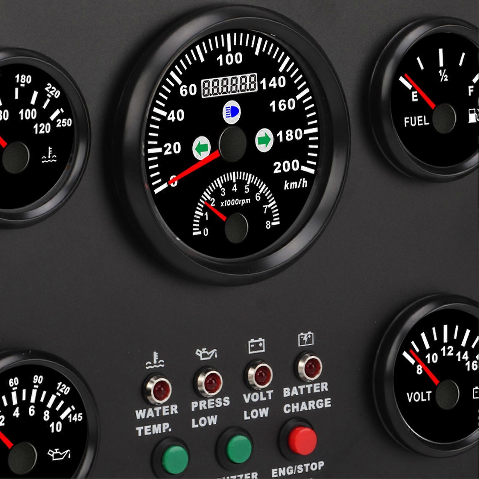 Marine Instrument Panel with Red Backlit and Steering Indicator Oil ...