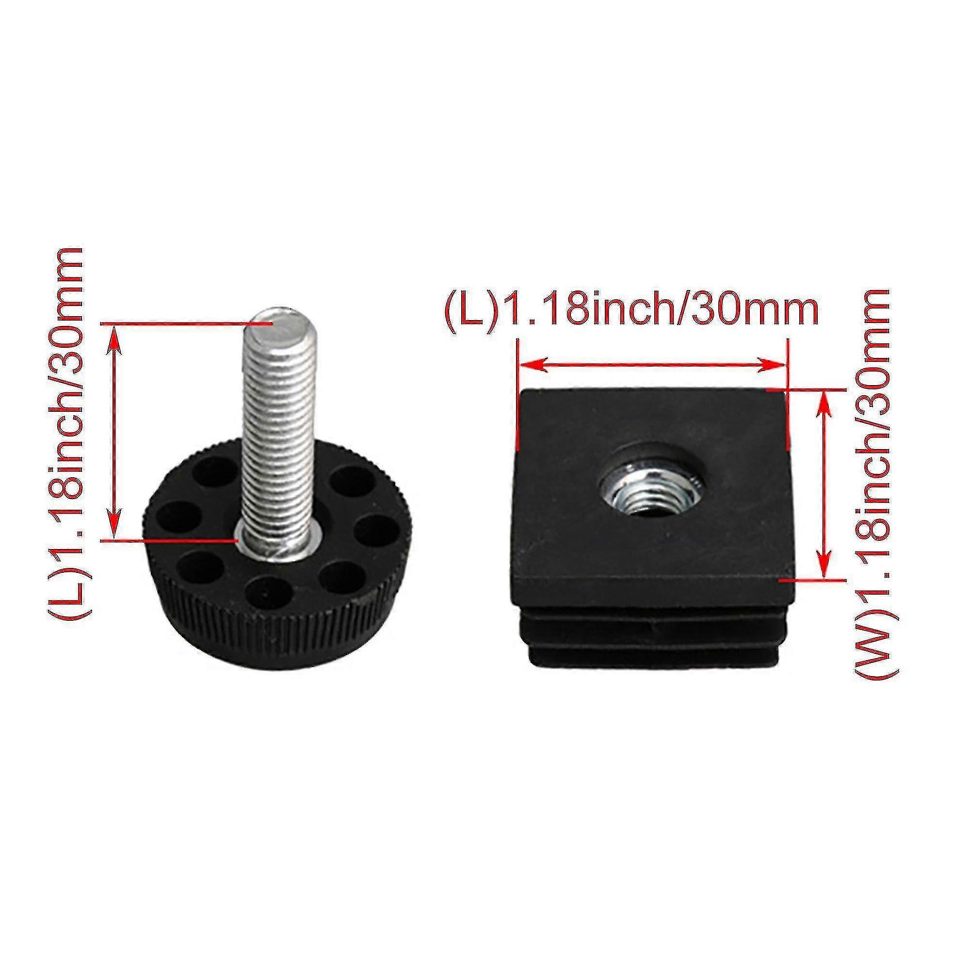 10 Pieces Adjustable M8 Thread Furniture Foot & 3x3cm Square Table Leg ...