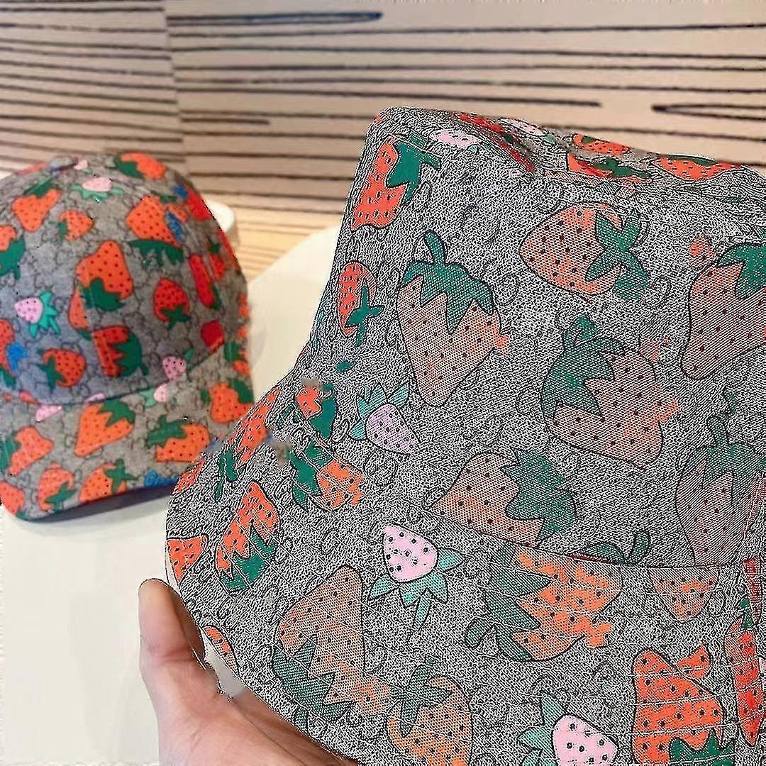 Men Ladies Strawberry Print Cotton Baseball Cap Fisherman Cap ...