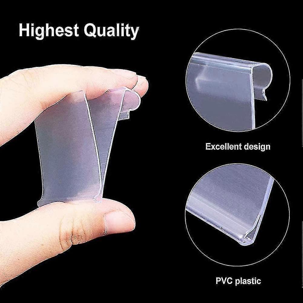 100pcs clear plastic label holder price tag holder plastic label 6cm x ...