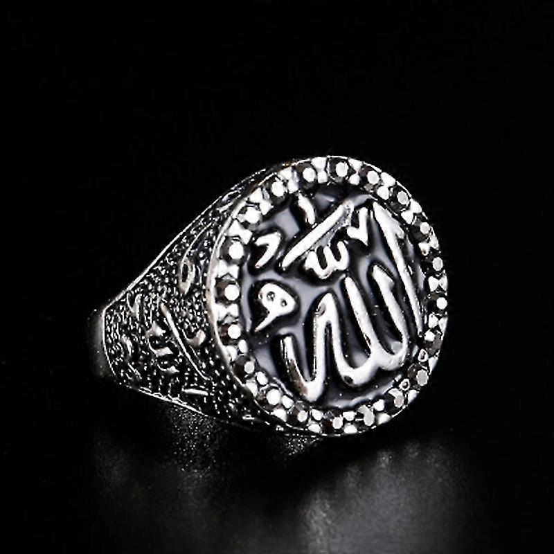 Religious Islam Muslim Rune Letter Pattern Ring Men's Ring Bohemian ...