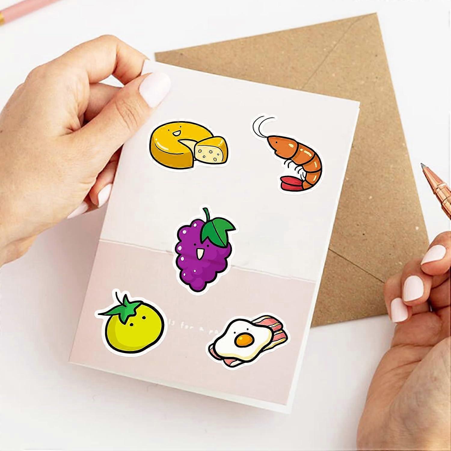 Fruit and Vegetable Stickers for Kids 50Pcs Vegetables Waterproof Vinyl ...