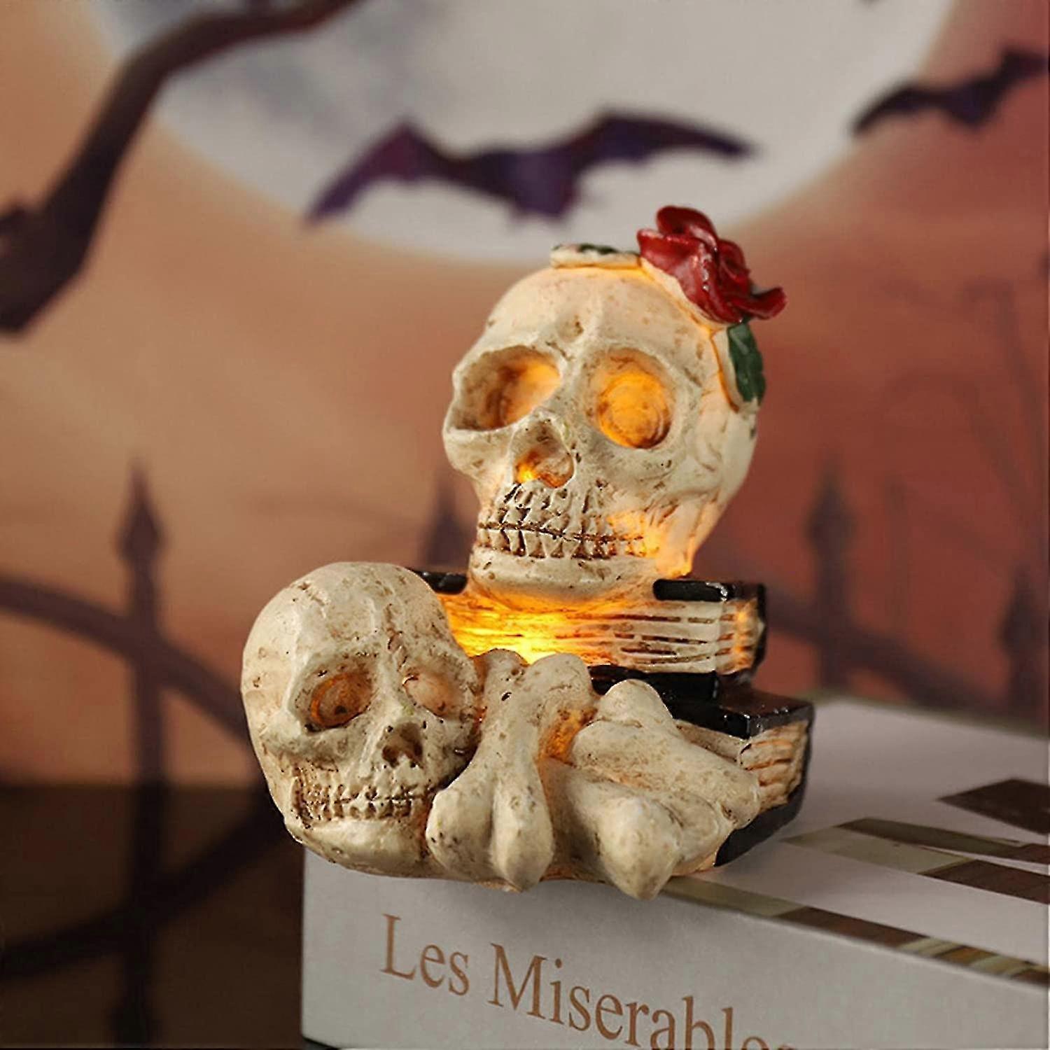 Dual head Skull Lamp - 3d Battery Powered Skull Lamp | Battery Powered ...