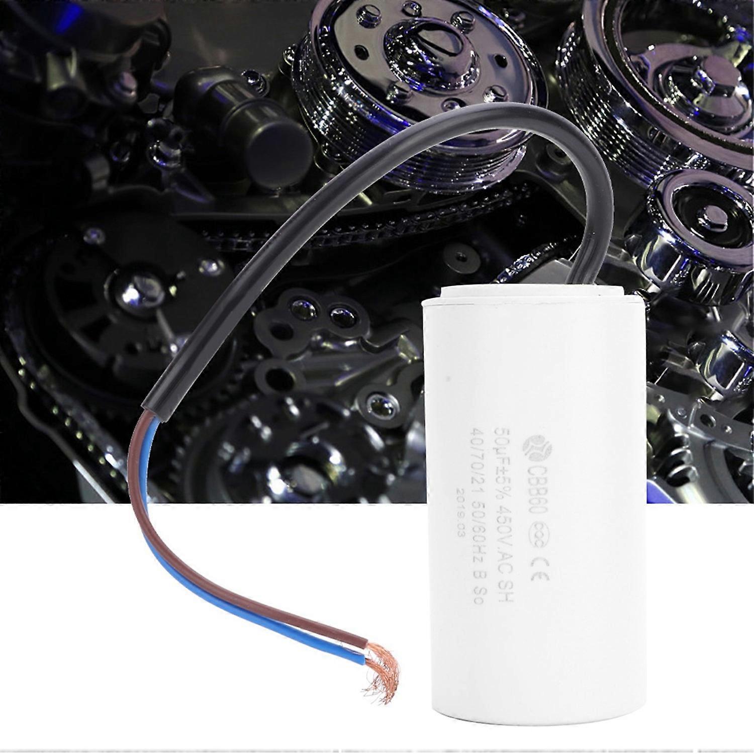 CBB60 Motor Starting Capacitor 450V 50uF Microfarad Capacitor Wire Lead ...