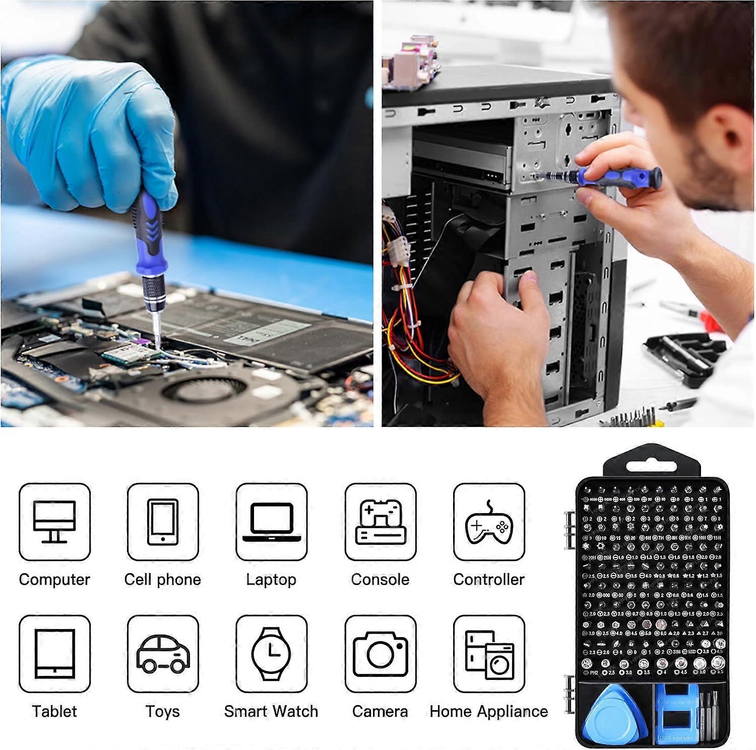Precision Screwdriver Sets 124-Piece Computer Tool Kit with 101 Bits ...