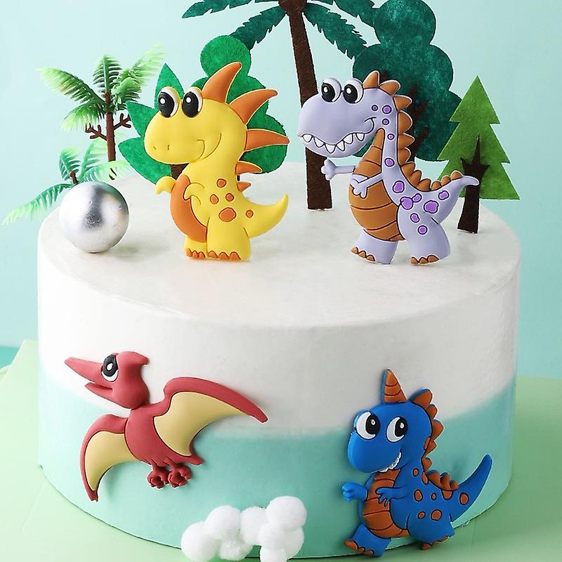 Dinosaur Kake Topper Tema Gratulerer med dagen Kake Dekorasjon Fest Favoriserer Forsyninger ...