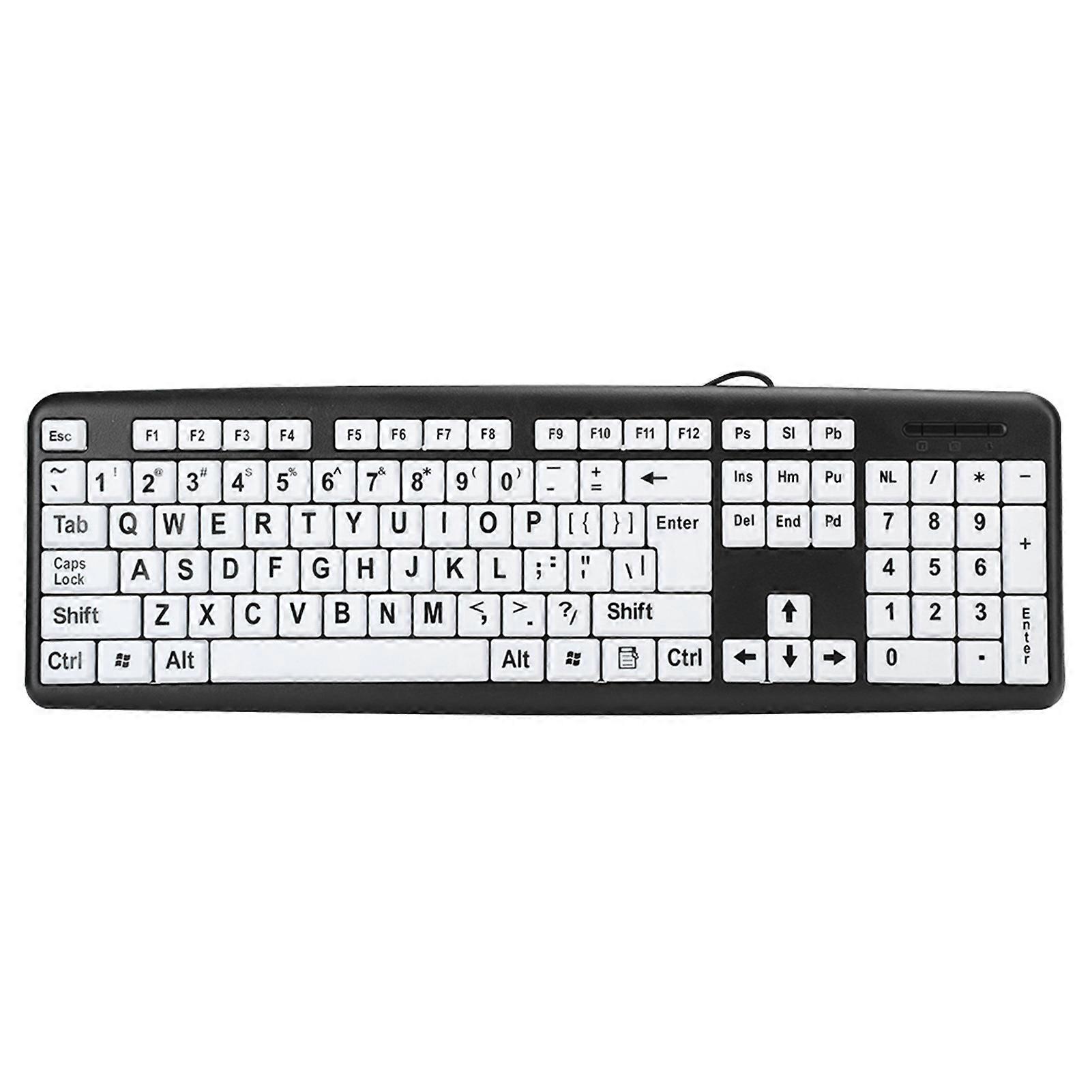 Large Print Keys USB Wired Keyboard for Low Vision and Elderly Users ...