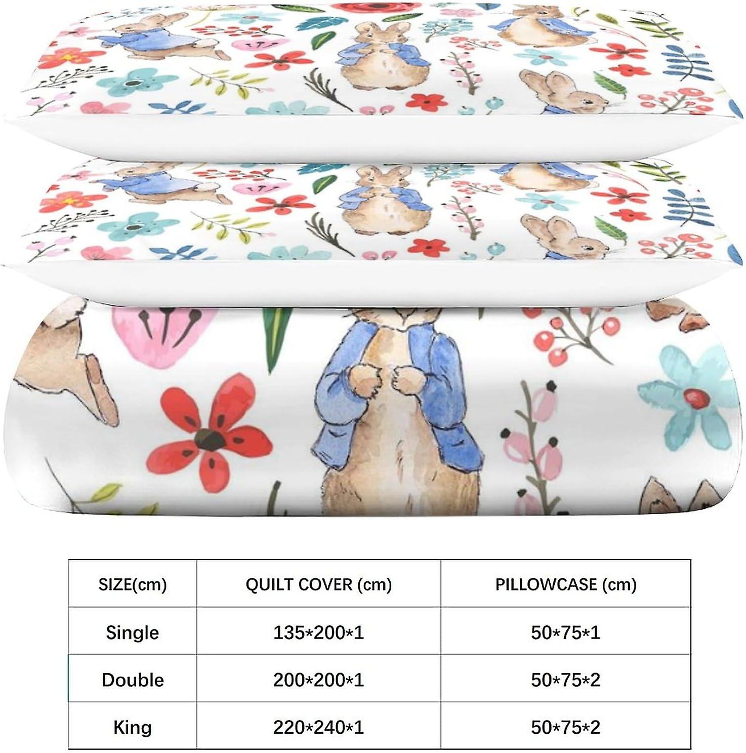 Peter Rabbit Duvet Cover Bedding Comforter Cover Set Girls 3 Piece for ...