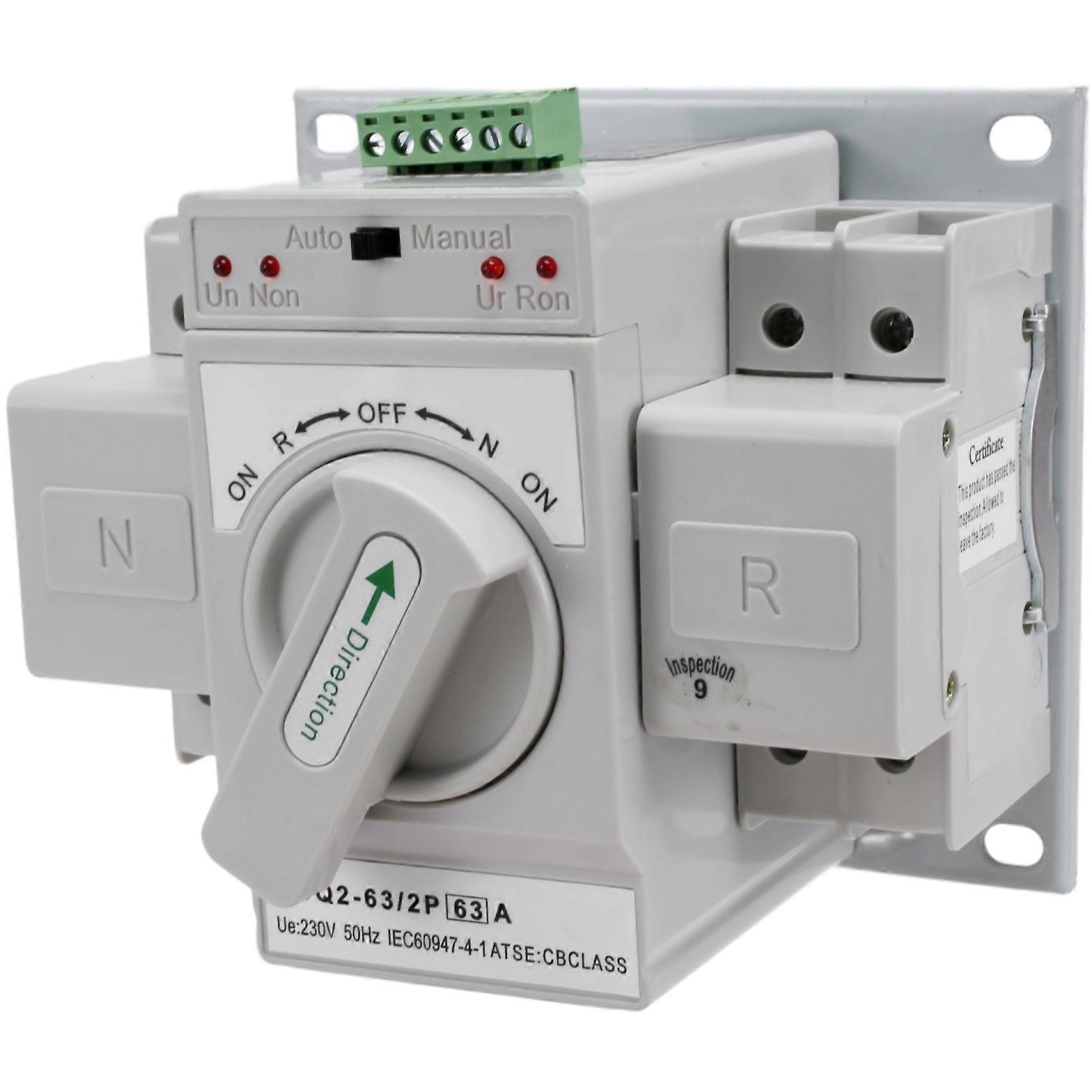 2P 63A MCB Type ATS Dual Power Automatic Transfer Switch Transfer ...