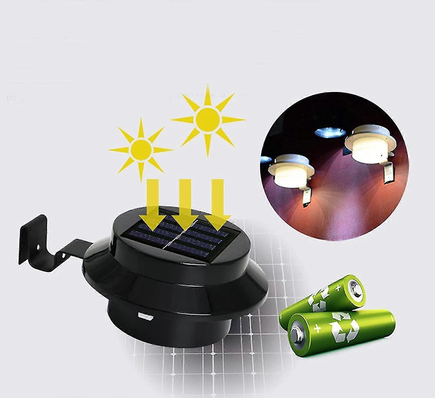 Pack Solar Gutter Lights, Outdoor Solar Lights With Adjustable Bracket ...