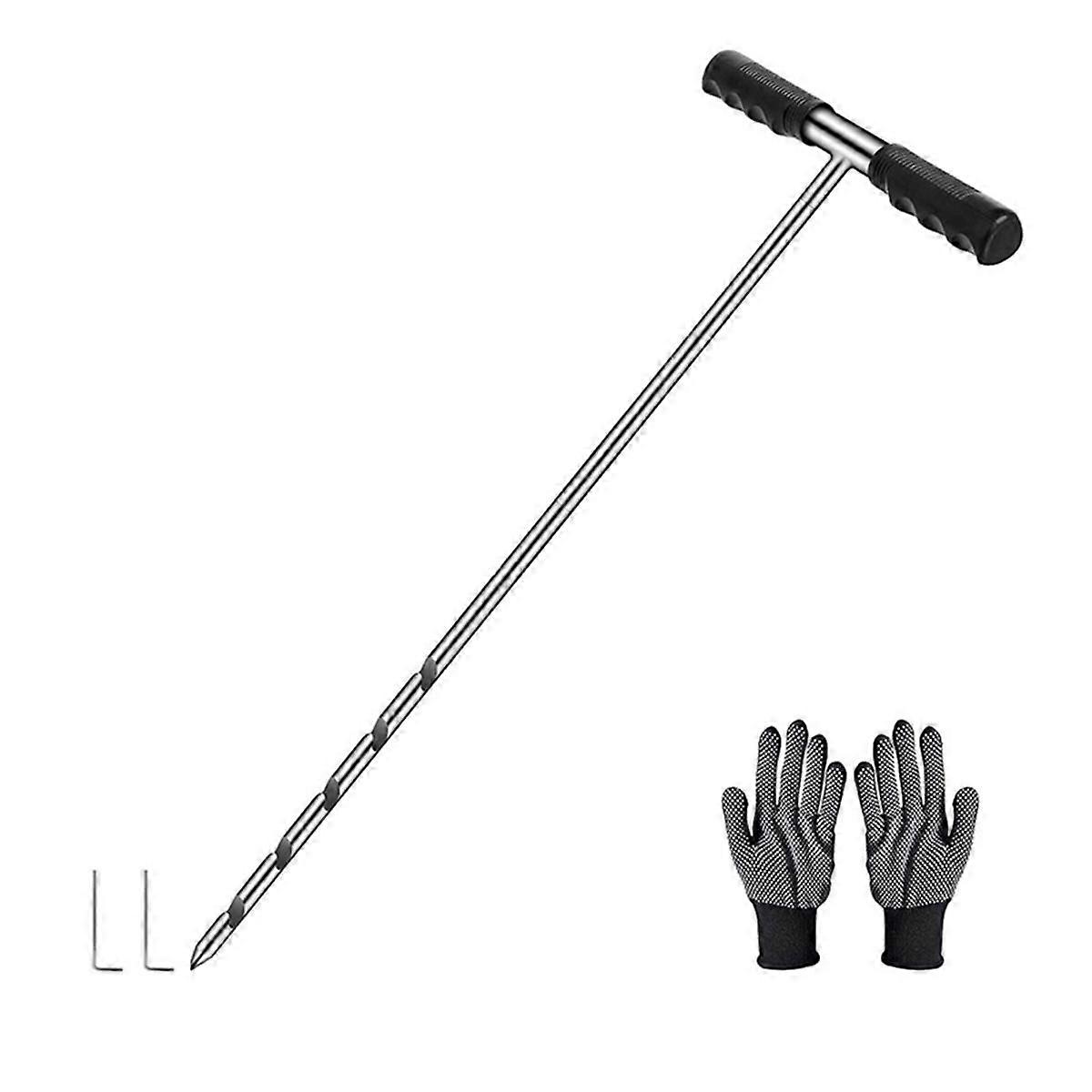 Solid Stainless Steel Soil Probe Rod, Adjustable 17-32-48 Inch, Septic ...