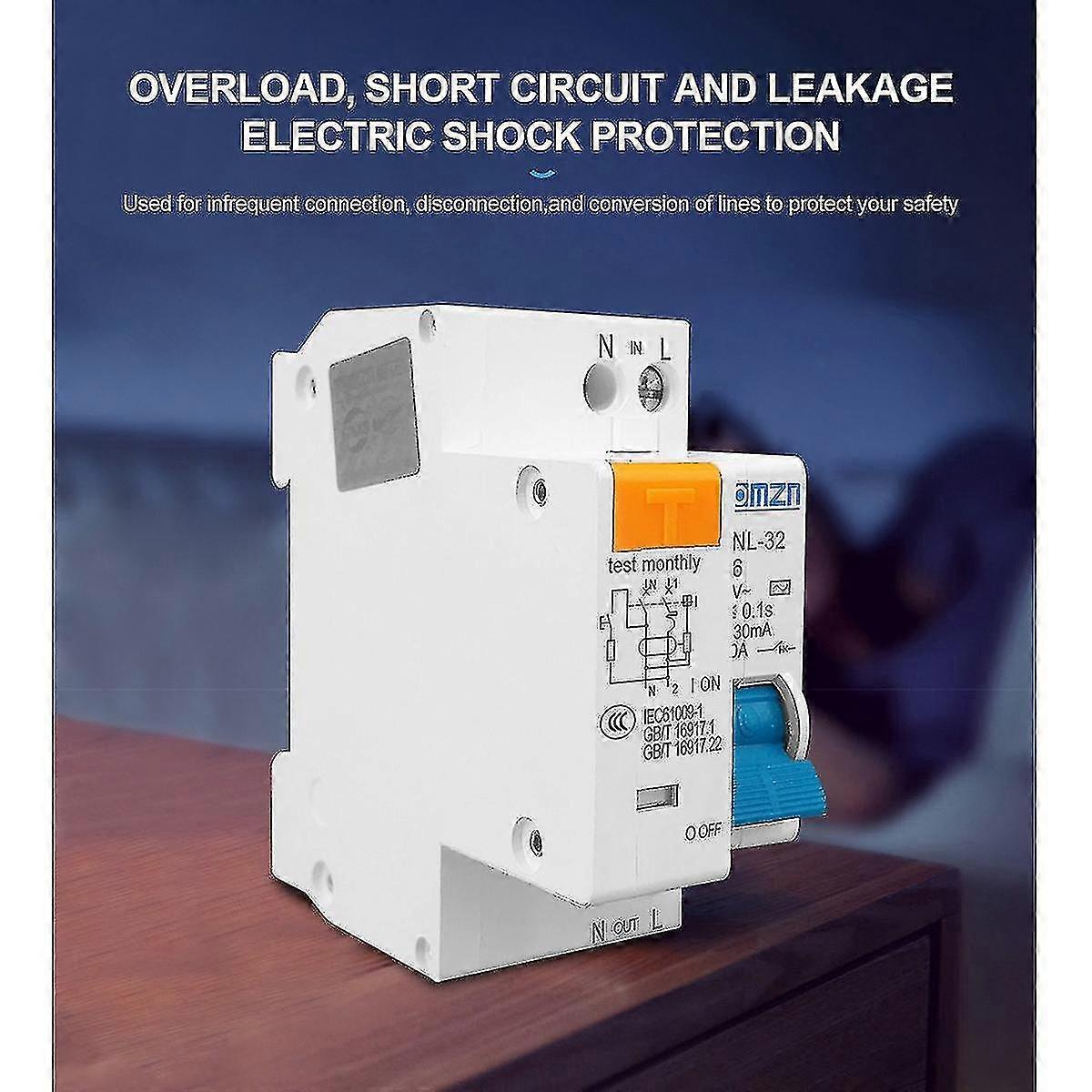 Tomzn Tpnl Dpnl 230v 1p+n Residual Current Circuit Breaker With Over ...