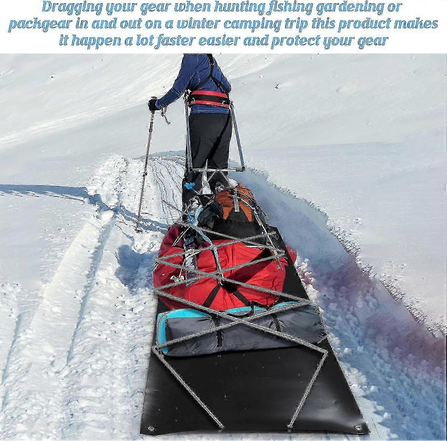 Deer Drag Sled, Portable Ice Fishing Sled With Rope, Multi-purpose Dog ...