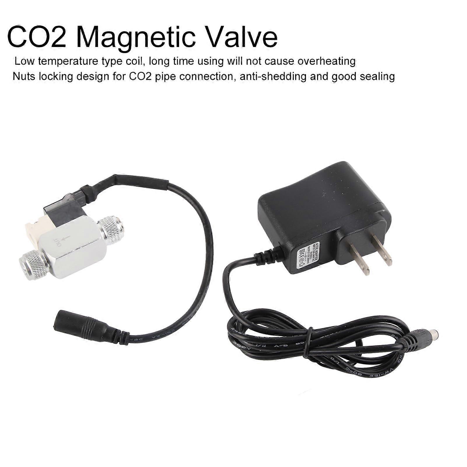 CO2 Solenoid Valve, Mini Low Temperature Solenoid Valve for Aquarium CO2 System, Electric ...