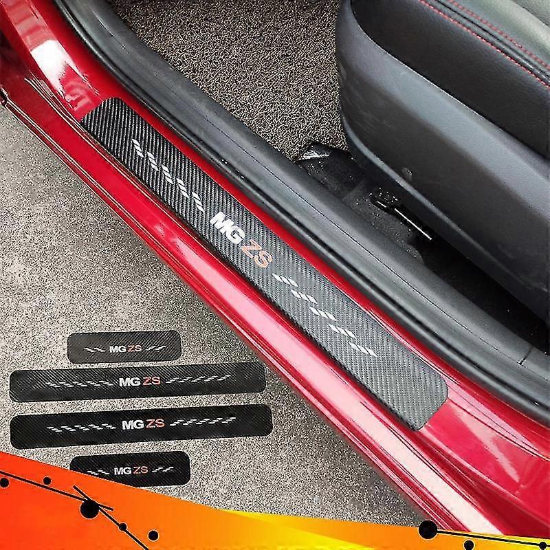 Car Accessories For MG ZS Threshold Protection Sticker Carbon Fibre ...