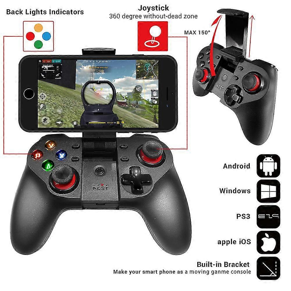 Qqdd Upgraded Mobile Game Controller, Wireless Bluetooth Gamepad Joystick Multimedia Game ...