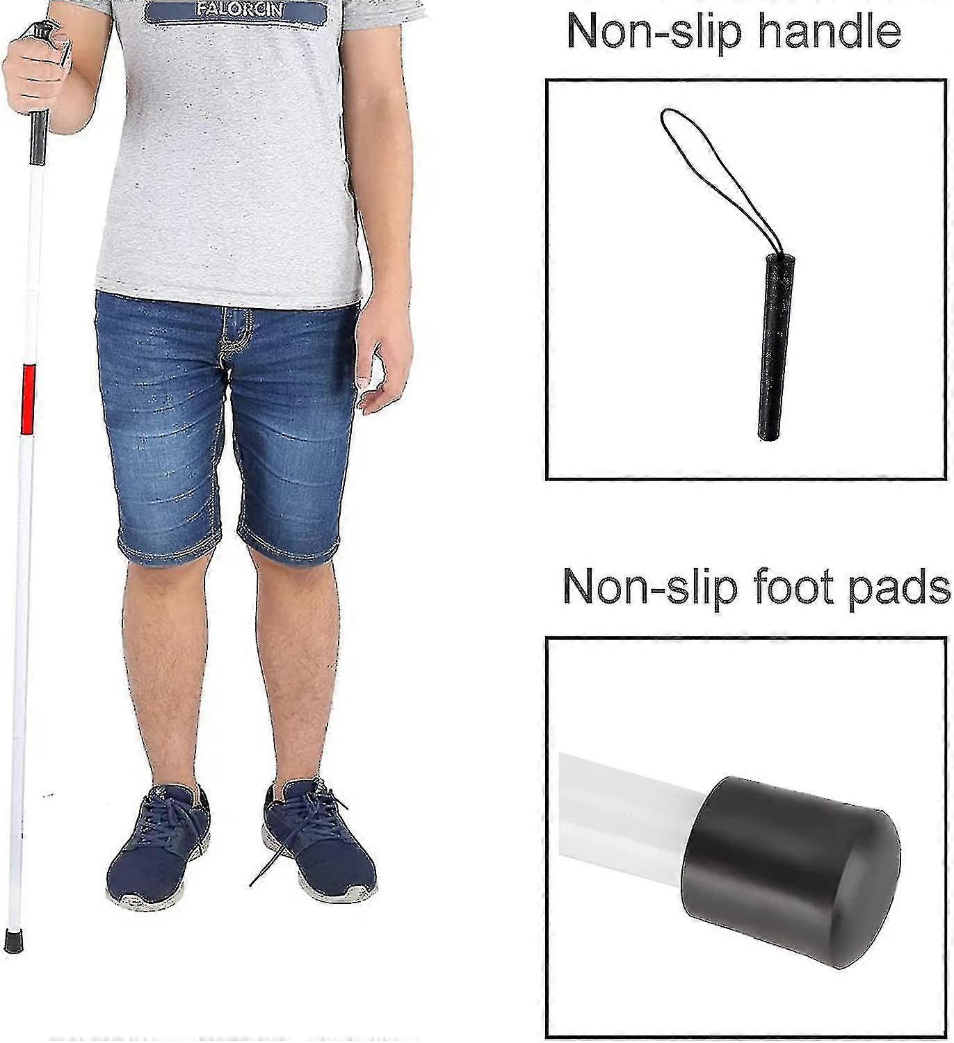 Blind Cane, White Cane, Walking Cane For The Blind, Foldable Blind Cane ...