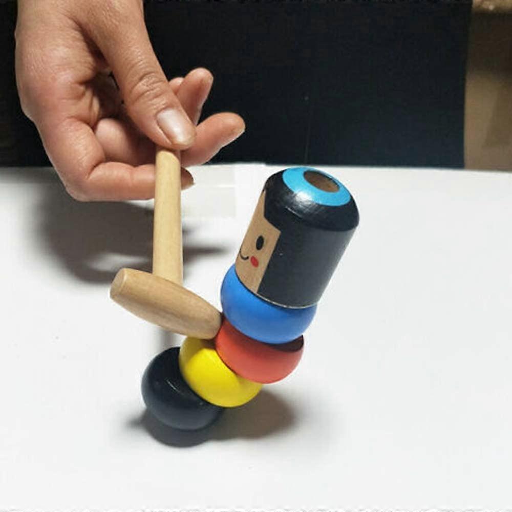 Immortal Daruma Small Wooden Man Magic Toy, Unbreakable Wooden Magic ...