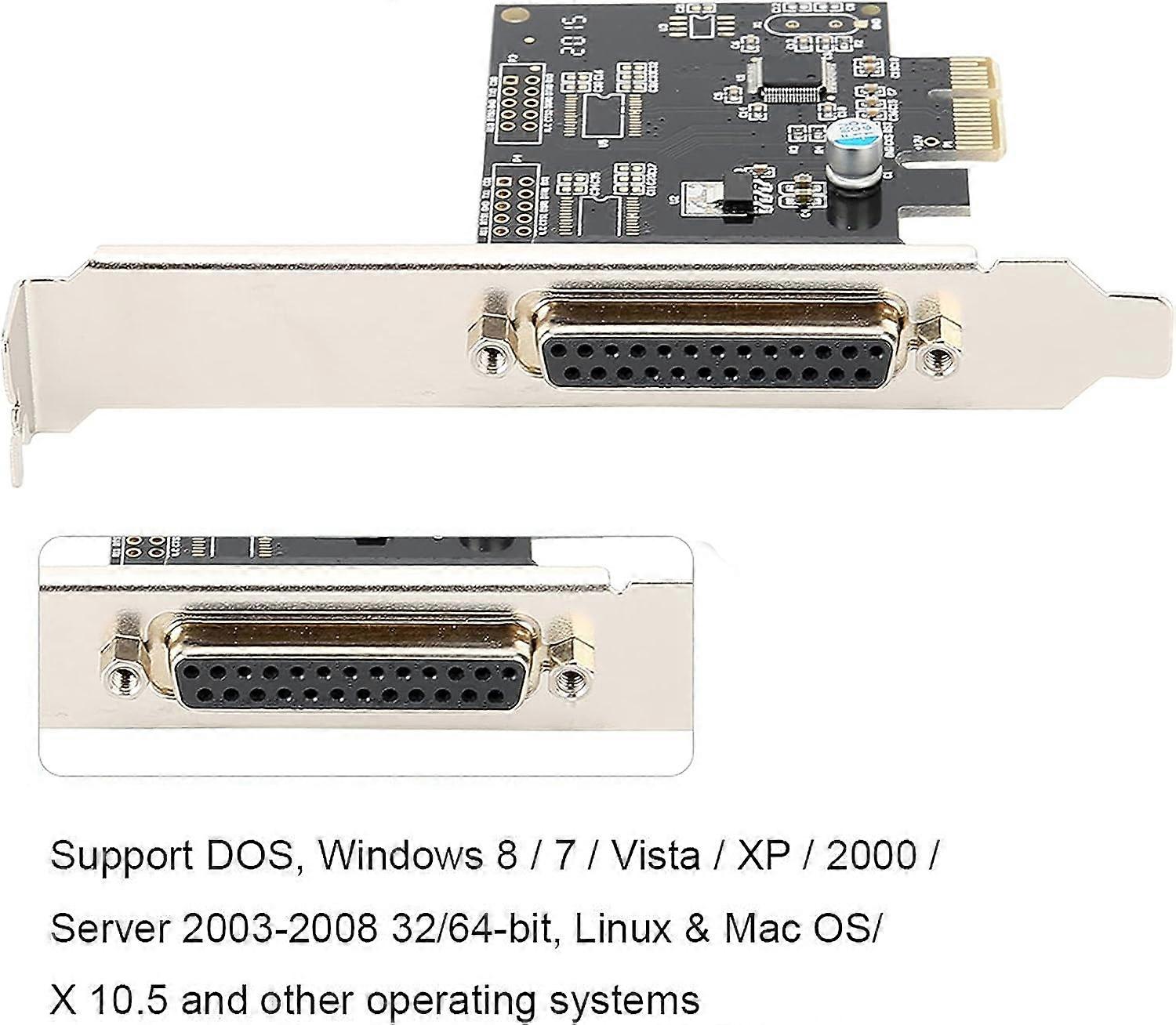 PCIE to Parallel Port Card Print LPT PCI-E Printer Adapter DB25 ...