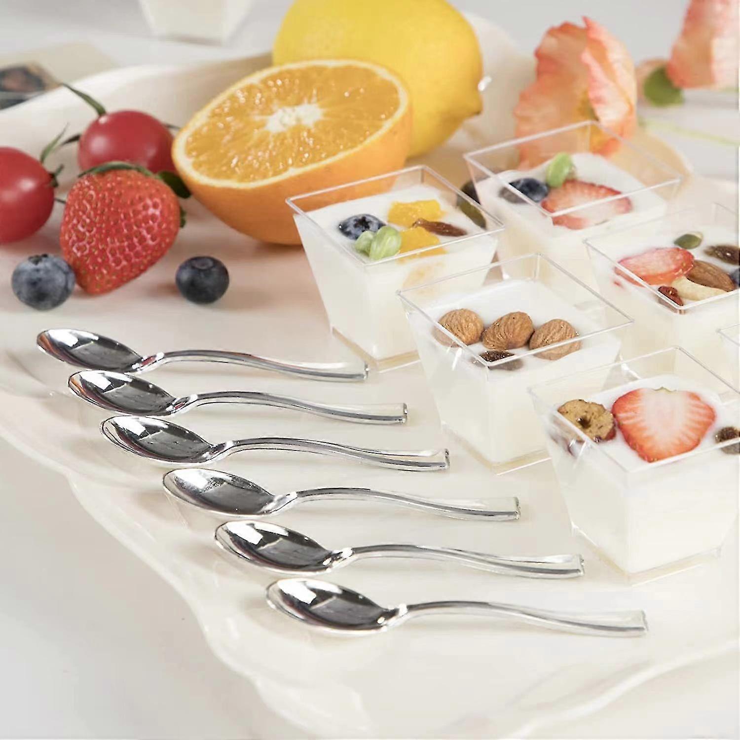 100-Pack 2oz Mini Dessert Cups - Disposable Plastic Dessert Shooter ...