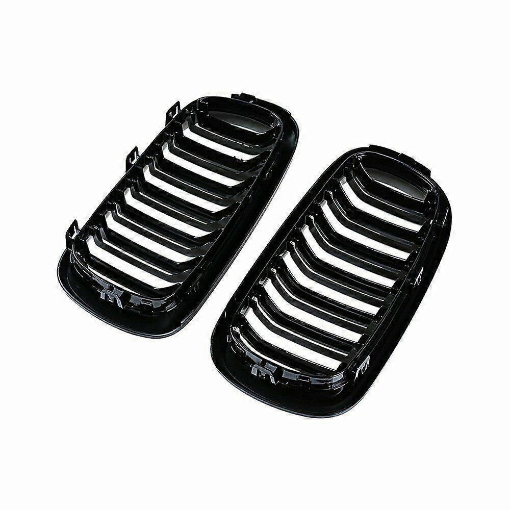 Pair Car Grille Grill Front Kidney Glossy 2 Line Double Slat For BMW X5 ...