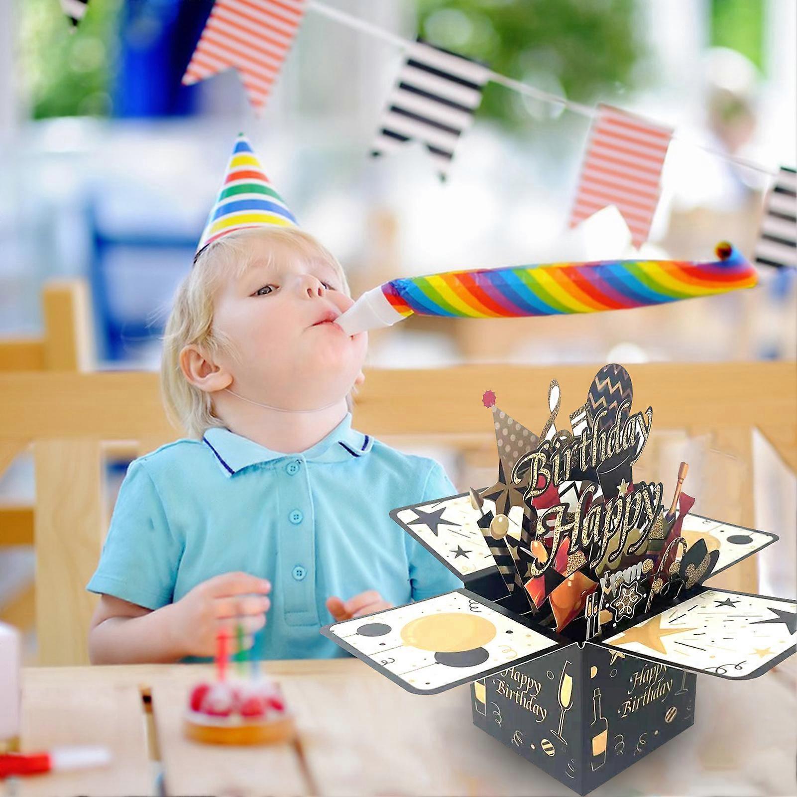 3D Bursdagskort Pop-Up Gratulerer Med Dagen Gratulasjonskort Gaveeske Med Konvolutt Håndlaget ...