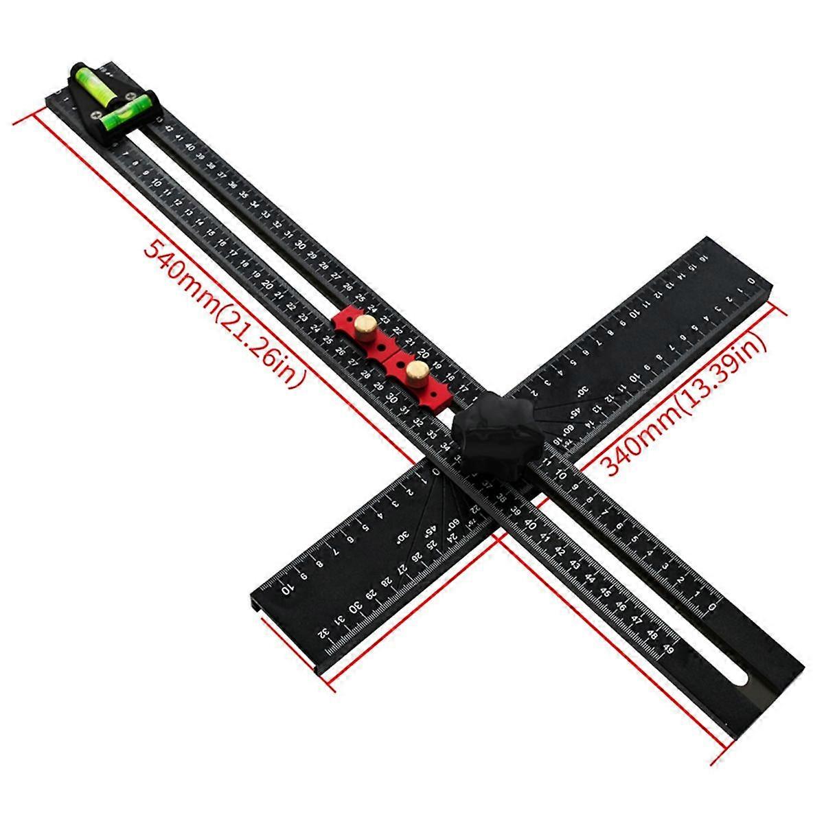 Drawer Door Hole Drilling Template Drywall T Square Ruler Adjustable ...