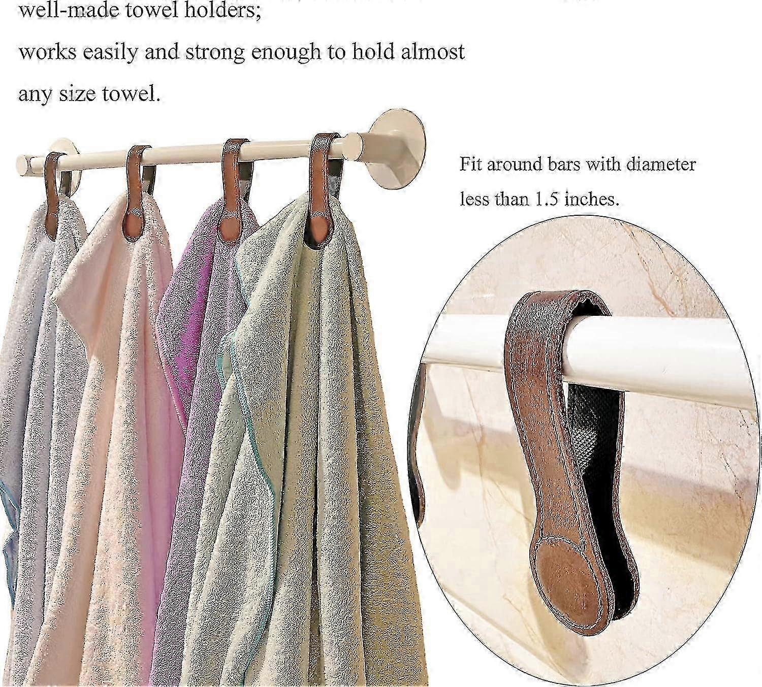 3 Pack Leather Towel Clips Magnetic Bath Towel Clips Hand Towel Hooks ...
