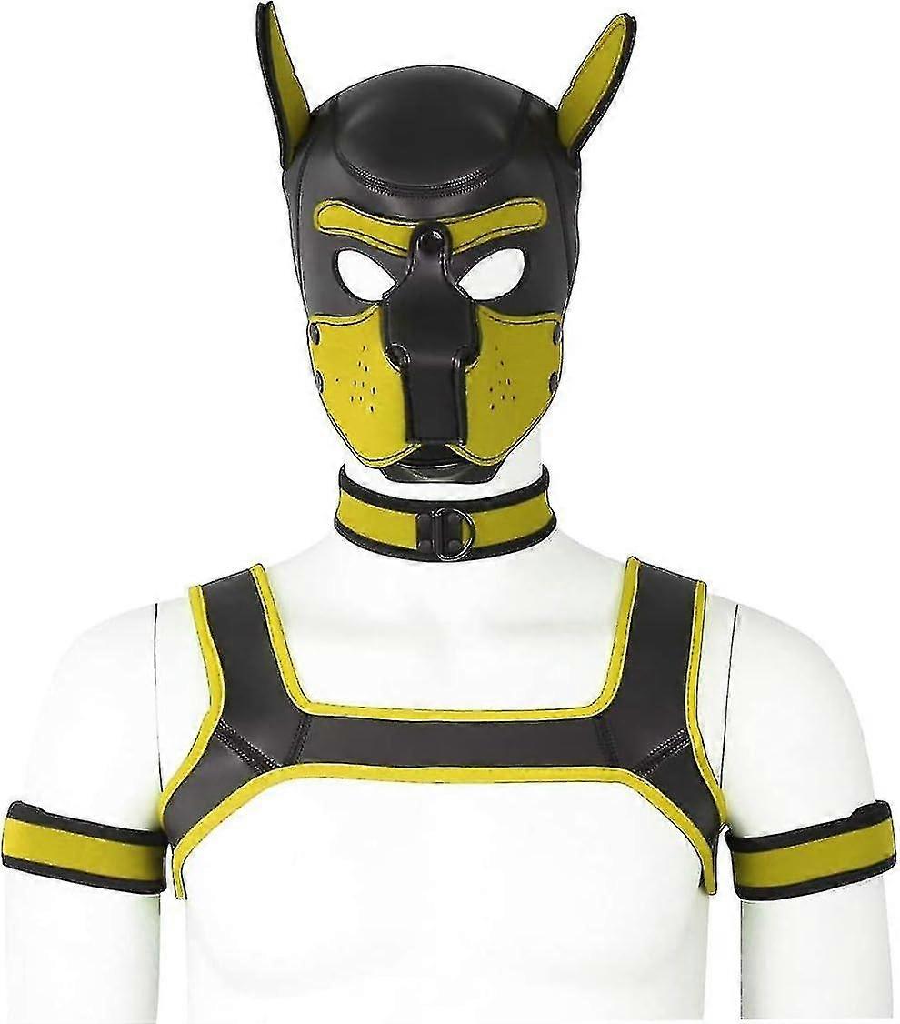 Adults Neoprene Puppy Hood Mask, Removable Cosplay Dog Full Face Pup ...