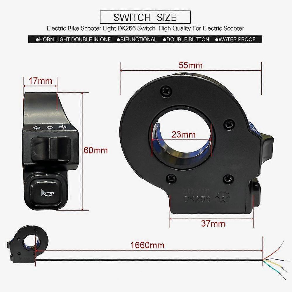 E-Bike 2 in 1 Horn Turn Signal Switch Button Electric Bicycle Parts ...