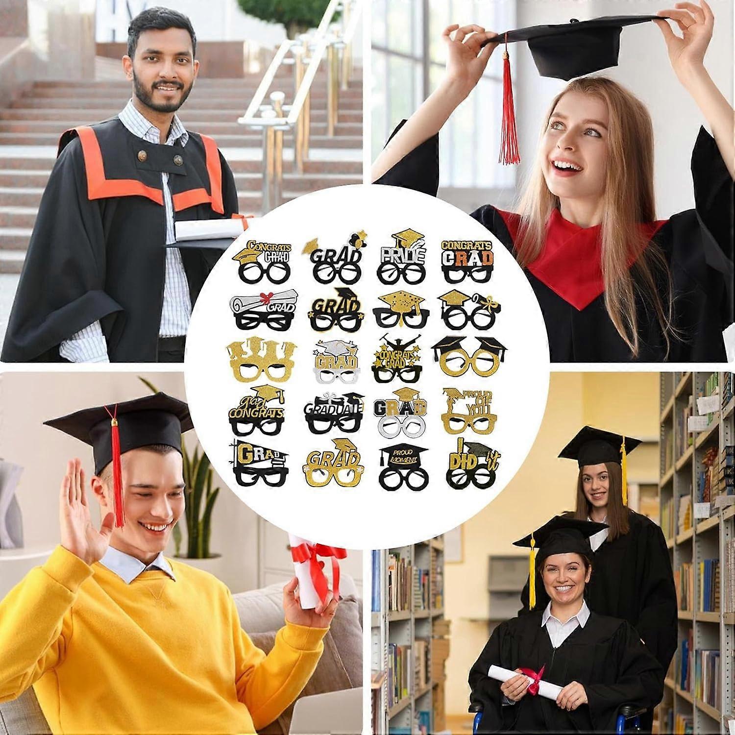 Graduation Photo Booth Props Class Of 2025 Glasses Felt Eyeglasses Prop ...