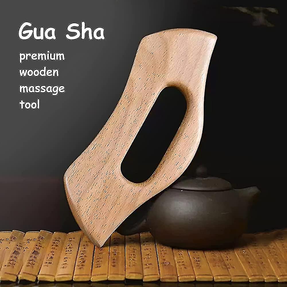 Trä Gua Sha Massage Tool, lymfatisk dräneringsmassager för hela kroppen ...
