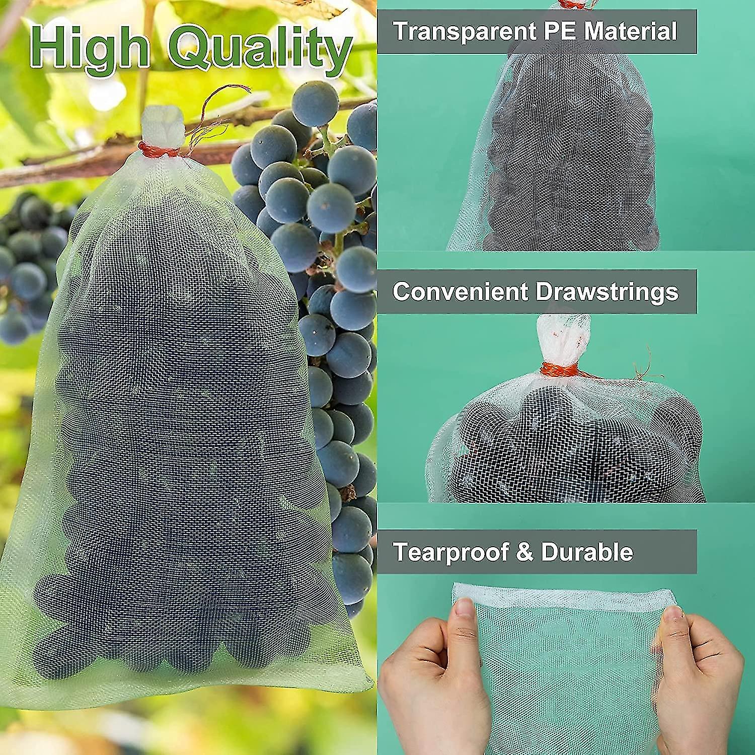 Bird Net Bag Fruit Protection Bag, Mesh Bag With Drawstring Mosquito ...