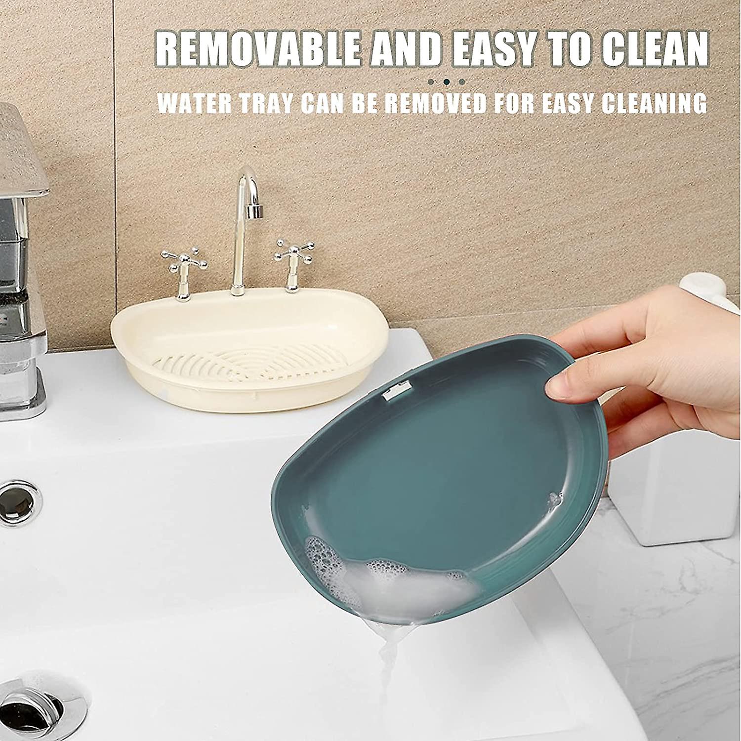 Soap Dish Holder Faucet Shape With Suction Cup Drain Removable, Not ...