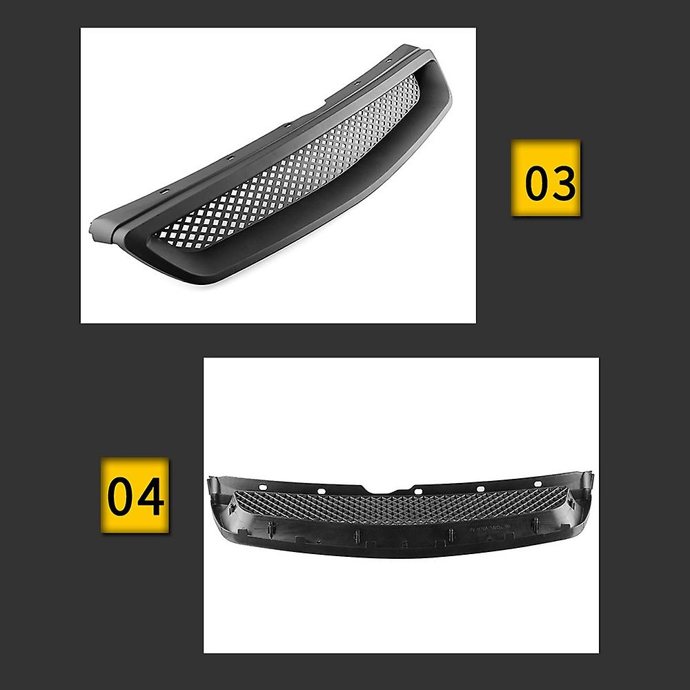 Balck Front Engine Hood Mesh Grille Bumper Racing Grille For Ek Dx Ex ...