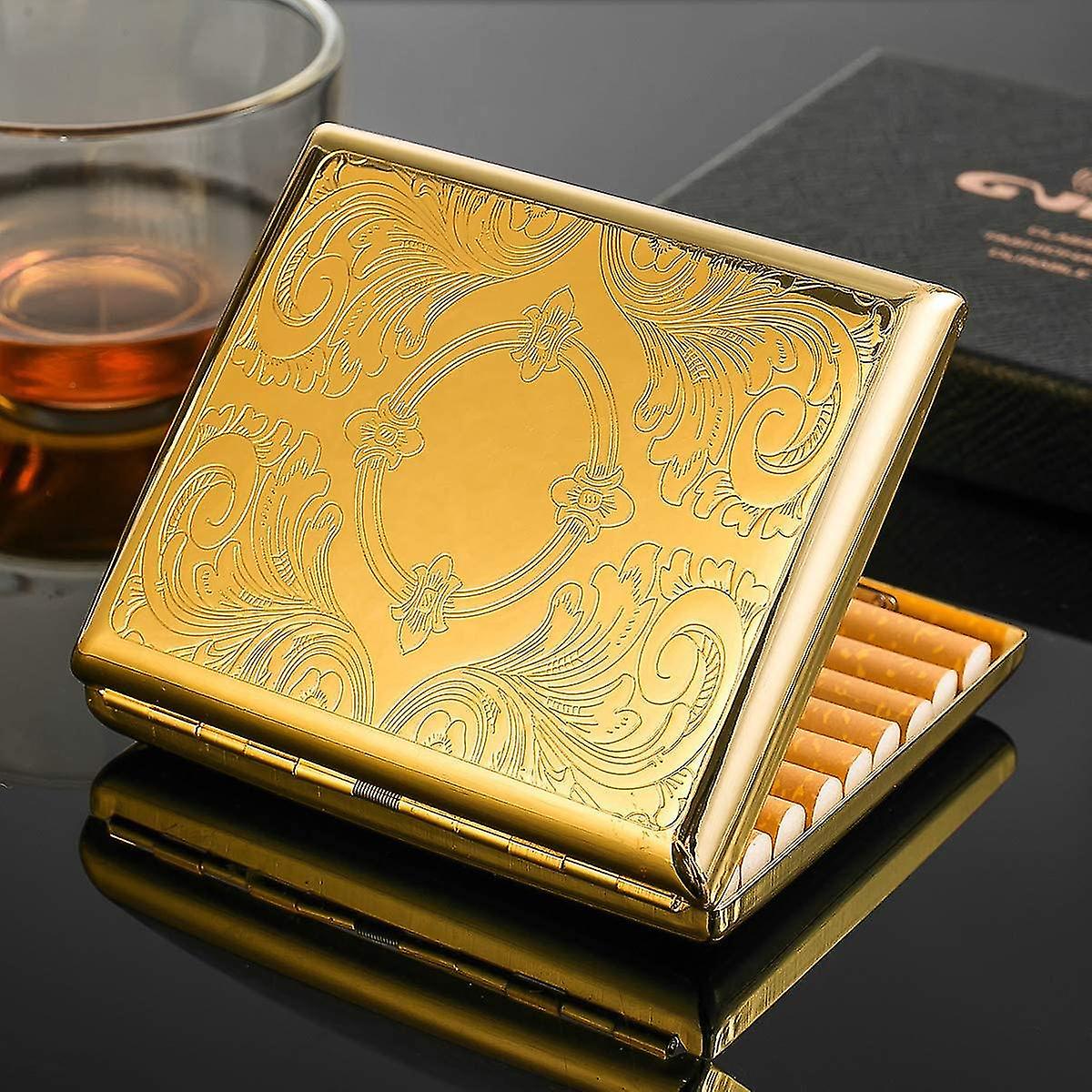 Gold Cigarette Case, Metal Cigarette Box, Cigarette Case Cigarette Case ...