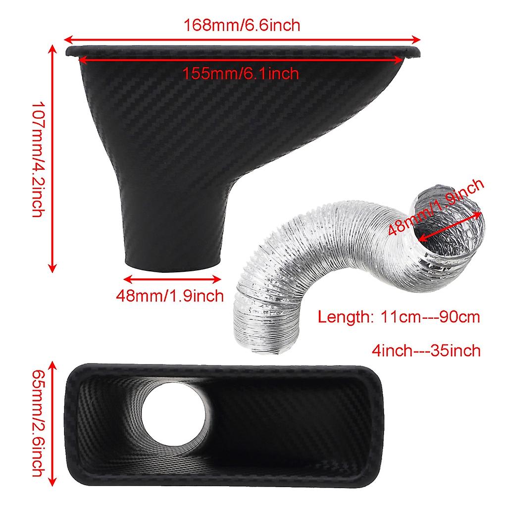 Car Bumper Turbo Air Intake Trim Kit Grill Mount Pipe Funnel Set ...
