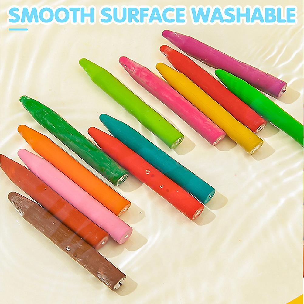 Kindergarten Kids Washable Non-Sticky Crayons Set Easy Coloring Paint ...