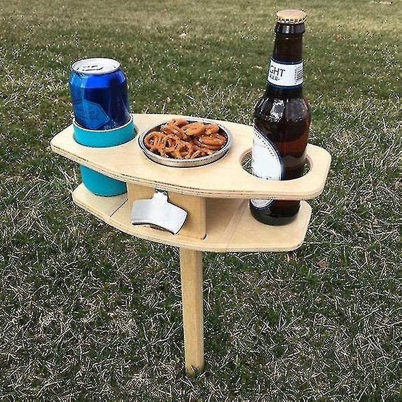Outdoor Beers Wine Table Collapsible Wooden Portable Table Beers Lover ...