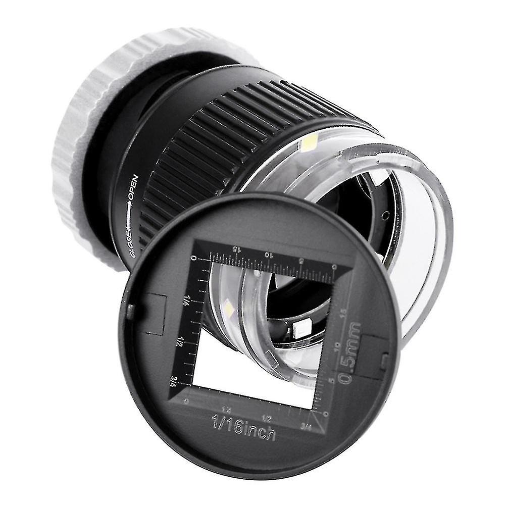 LED Scale Loupe 30X Adjustable Magnification Magnifier Metal Cylinder ...