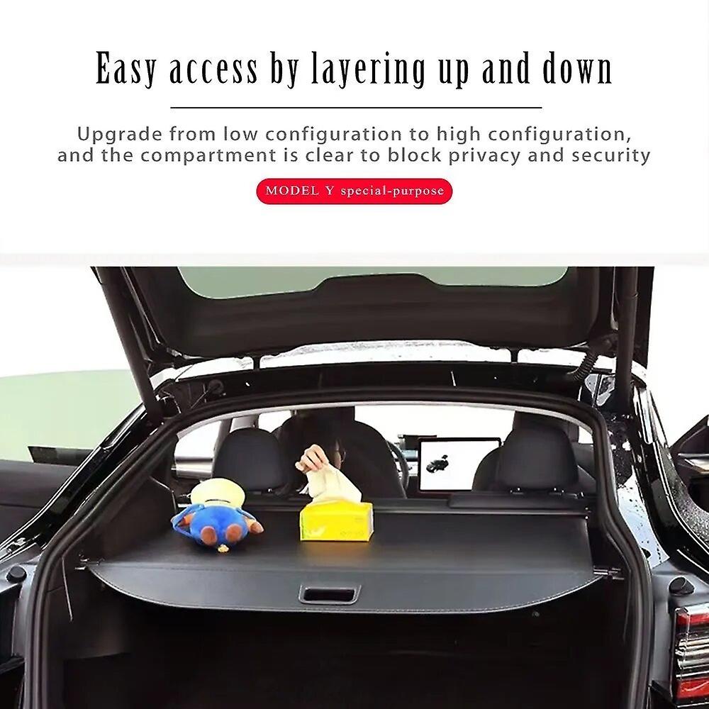 For Tesla Model Y Trunk Cargo Cover Rear Rack Privacy Security Shield ...
