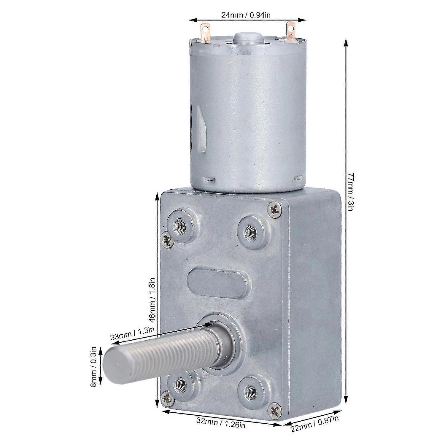 Low Speed Self-Locking Motor DC24V (40RPM) with M8 Threaded Shaft, 33mm ...